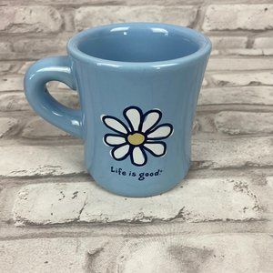 Unbranded | Dining | Life Is Good Blue Mug Daisy Flower Happy | Poshmark